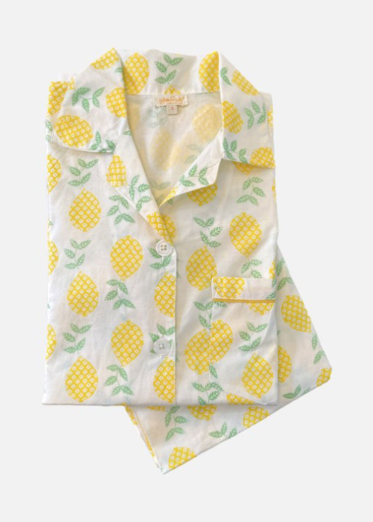 womens pyjama set lemon | soft-comfy sleepwear – The Almirah Store